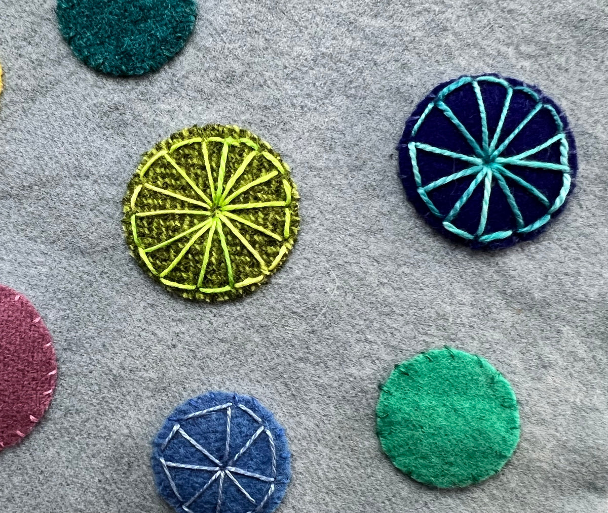 Wool Appliqué Stitching - Eyelet Wheel Stitch Instructions – Sew ...