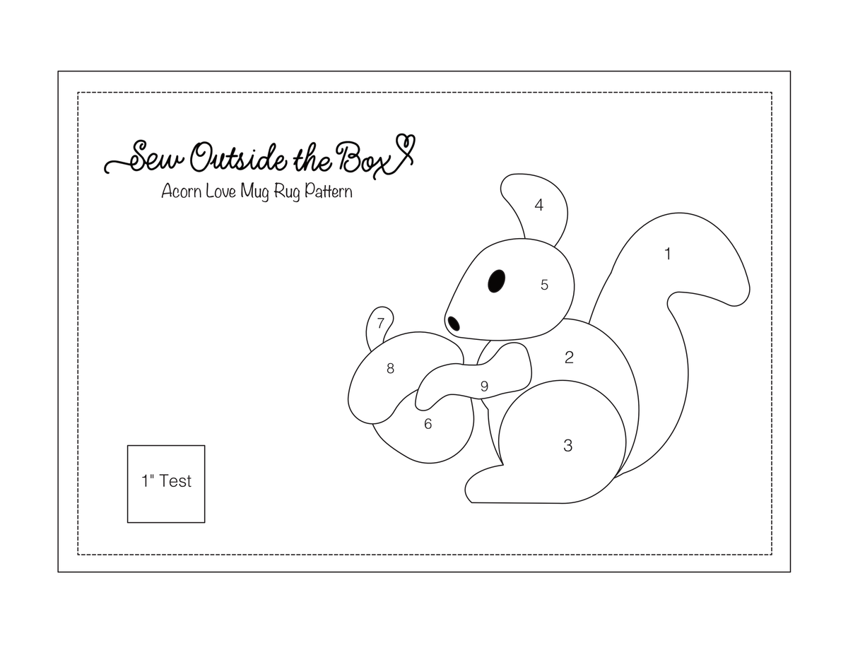 Acorn Love Mug Rug Wool Appliqué Kit – Sew Outside the Box